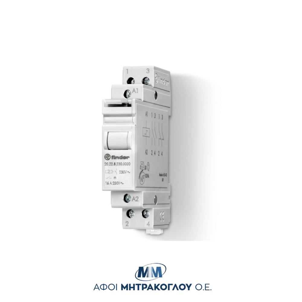 Finder Ρελέ Καστάνιας Ράγας | Σειρά 20 | 3 φάσεων 24VDC 2NO 16A