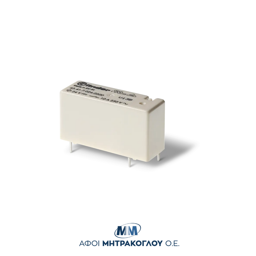 Finder Mini Ρελέ PCB Low-Profile | 43 Series | 1CO, 24V DC, 10A